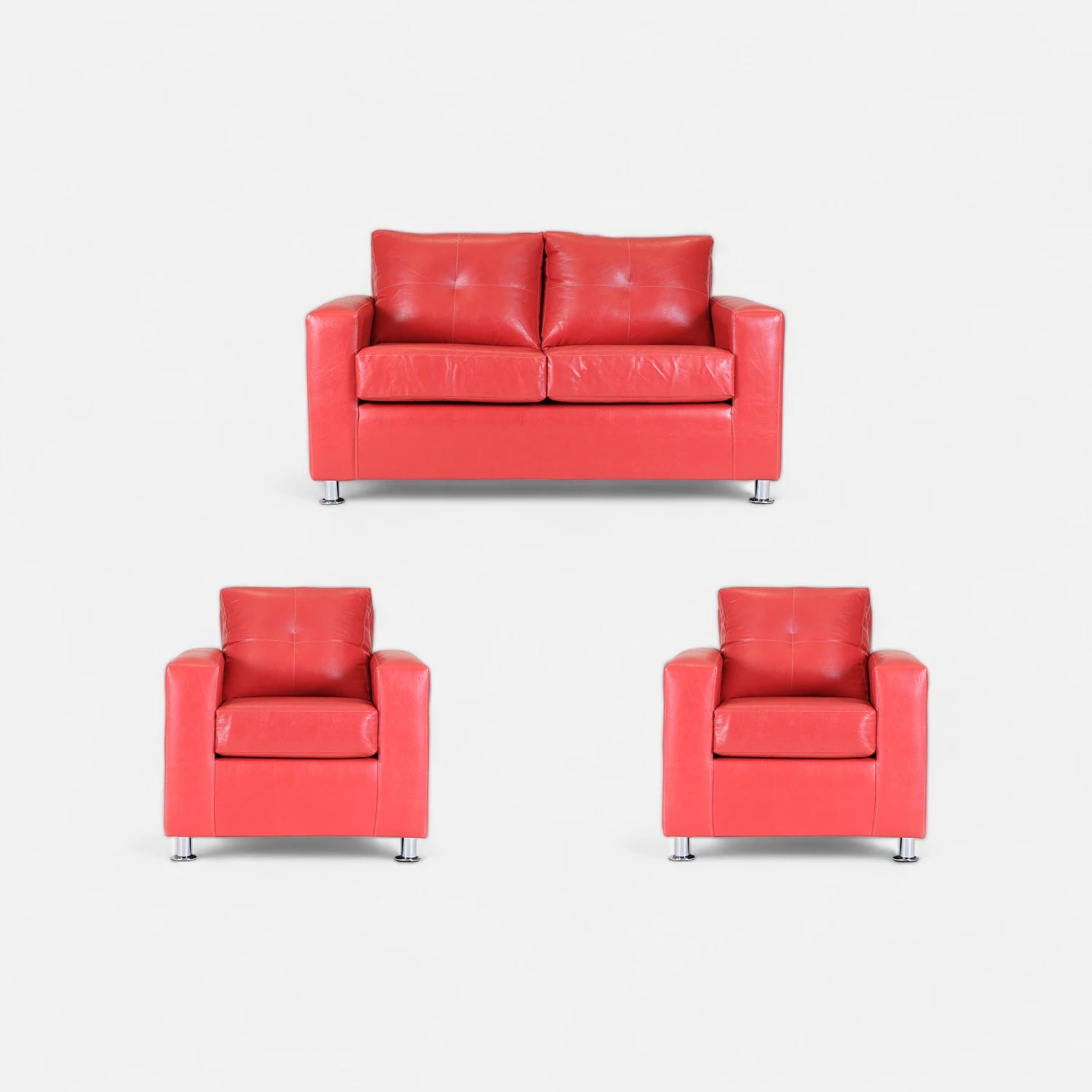 Living George 211 - Cuero Sintético Pu Rojo