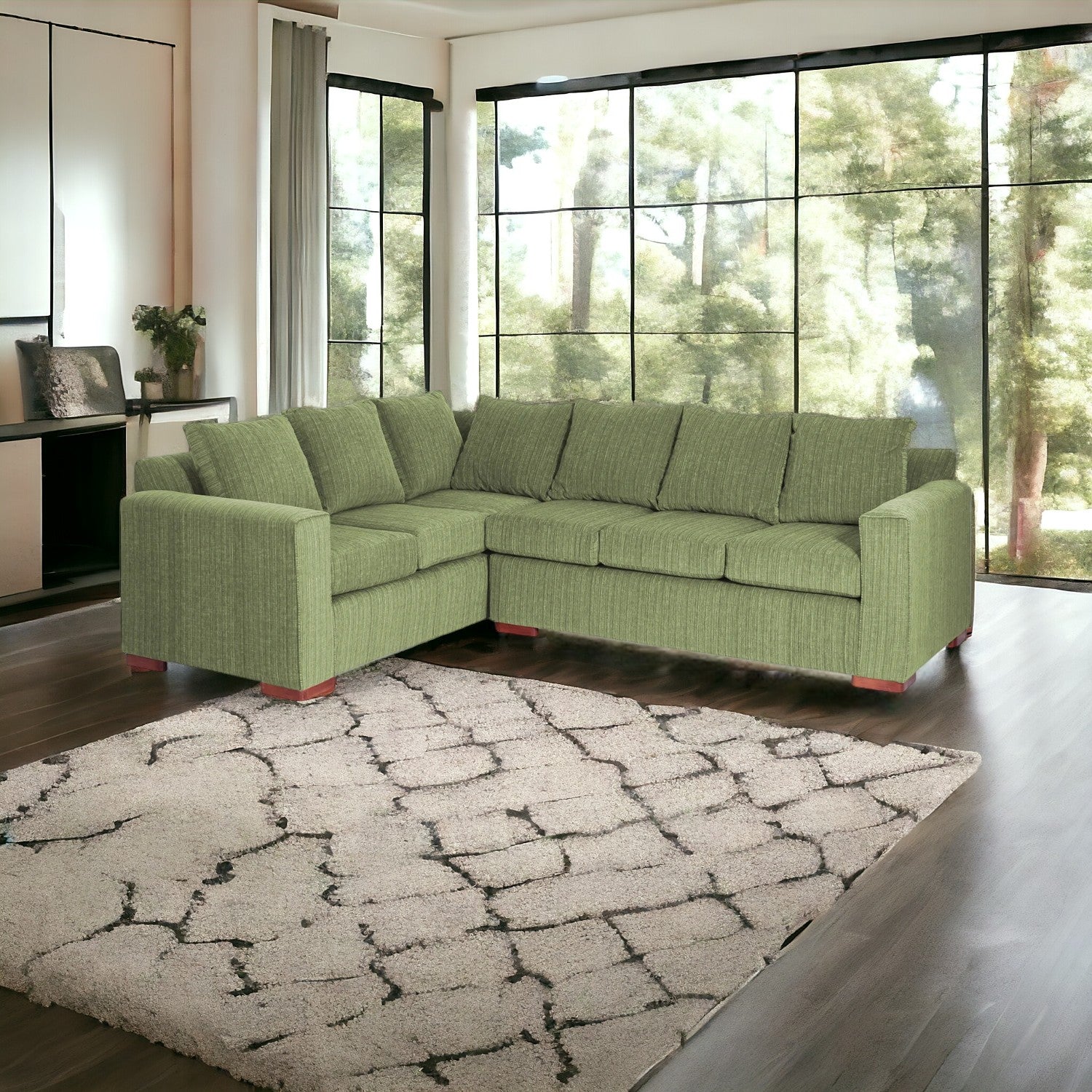 Seccional Star - Tela Chenille Patagonia Verde Musgo